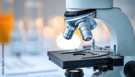 Microscope Slide With Blank Space For Labeling Experiment Graphic Scientific Observation Stock