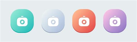 camera solid icon in flat design style capture buttons signs vector