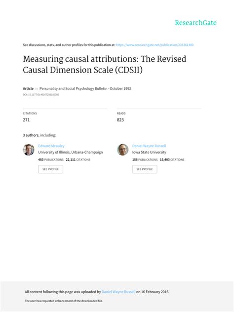 Measuring Causal Attributions The Revise Pdf
