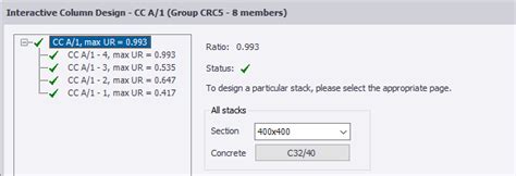 Interactive Column Design Dialog Box Trimble User Assistance