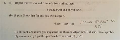 Solved A Prove That If A And B Are Relatively Prime Then