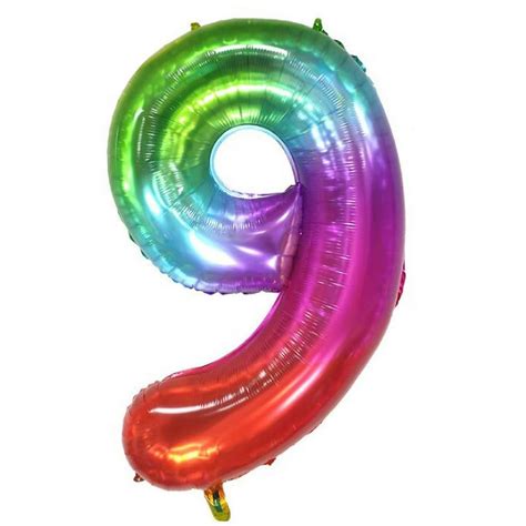 Globos De 9º Cumpleaños De Colores Número Grande 9 Globo Número 9