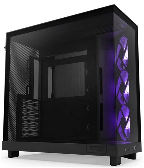 Nzxt H6 Flow Rgb Mid Tower Atx Gaming Pc Case Black