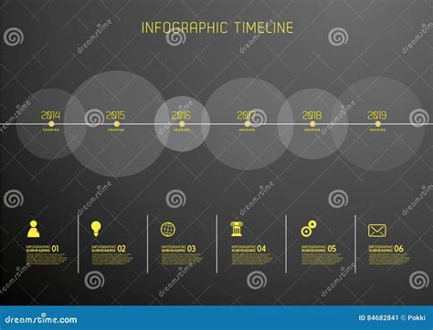 Infographic Template With Six Circles And Icons Stock Vector
