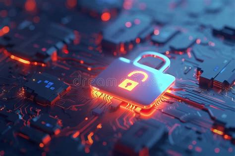 Concept Of Internet Network Security With Padlock Generative Ai Stock Image Image Of