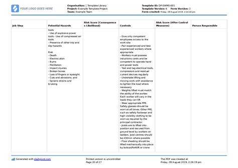 carpentry safe work method statement [free editable swms]