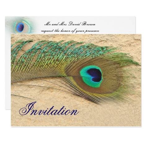 Elegant Peacock Blue Wedding Invitation Zazzle