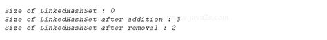 Get Size Of Java Linkedhashset Java Collection Framework