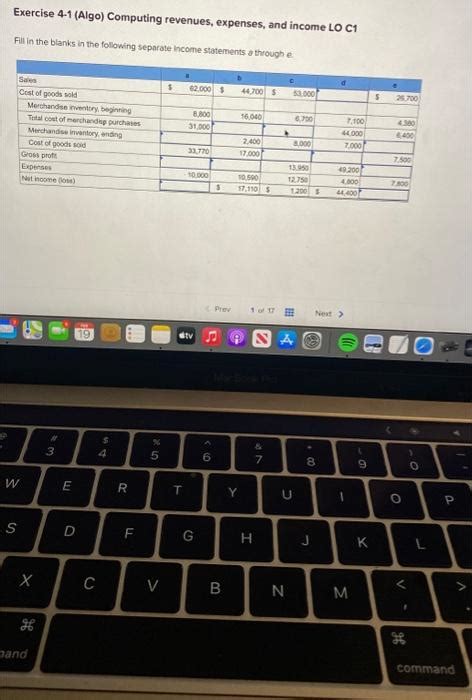 Solved Exercise 4 1 Algo Computing Revenues Expenses And