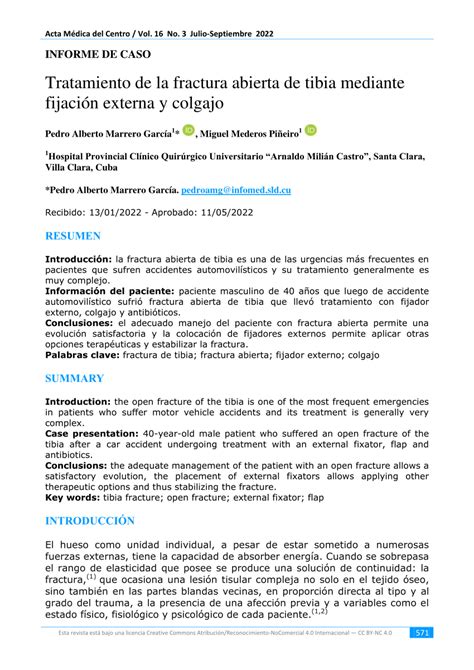 Pdf Treatment Of Open Tibia Fracture By External Fixation And Flap