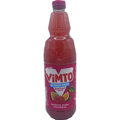 Vimto No Added Sugar Real Fruit Squash 1 Litre Approved Food