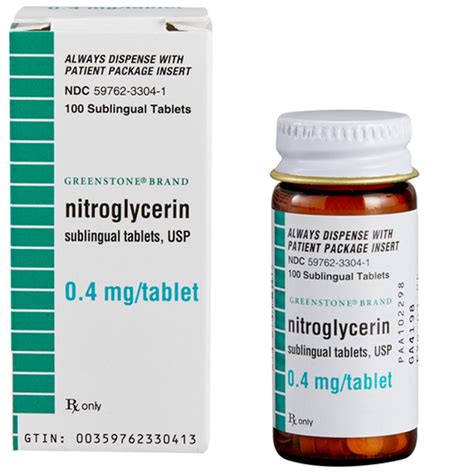 Nitroglycerin Tablets Fast Angina And Chest Pain Relief — Mountainside