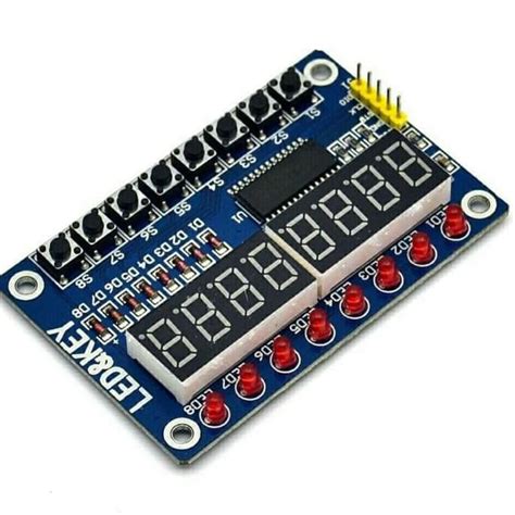 Jual Tm1638 Trainer Module Io Input Output 8 Bit Digit 7 Segment Led