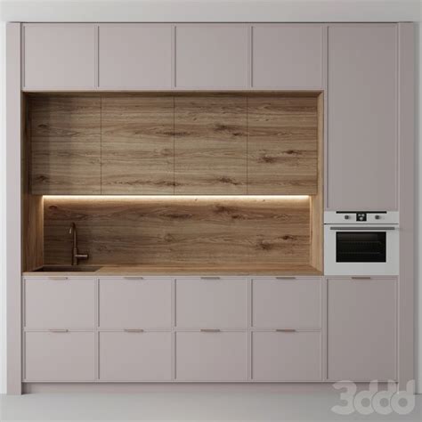 3d модели Кухни Kitchen №8 Интерьер кухни Планы кухни Кухня в белых тонах