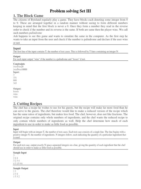 Problem Solving Set Iii Pdf Numbers Integer