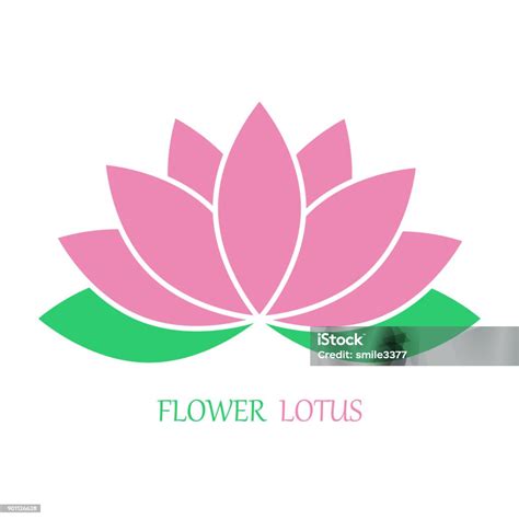 평면 스타일에서 꽃 로터스 분홍색과 녹색 벡터 아이콘입니다 Eps 10 꽃 나무에 대한 스톡 벡터 아트 및 기타 이미지 꽃 나무 꽃 식물 디자인 Istock