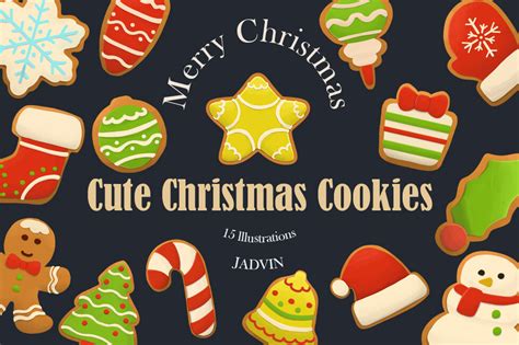Cute Christmas Cookies Graphic By Jadvin Art · Creative Fabrica