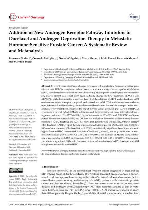 Pdf Addition Of New Androgen Receptor Pathway Inhibitors To Docetaxel