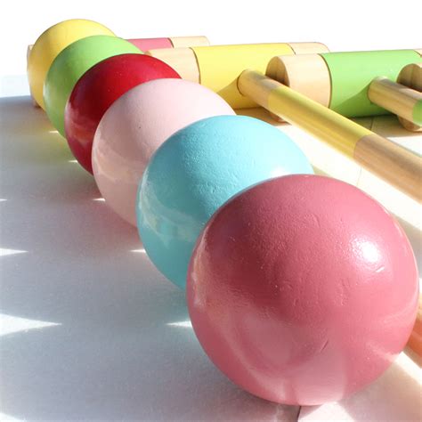 Six Player Croquet Set 28 With Wooden Mallets Colored Ball Carry Bag