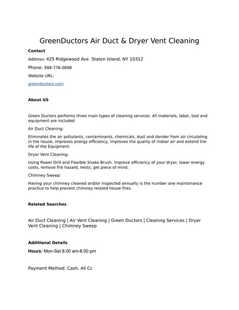 PPT GreenDuctors Air Duct Dryer Vent Cleaning PowerPoint Presentation ID