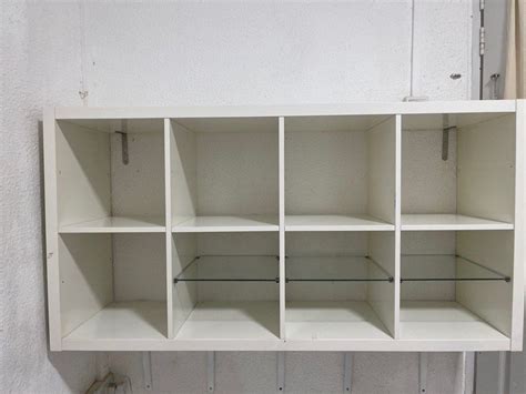 Ikea Kallax Storage Unit And 8 Glass Shelves Furniture And Home Living