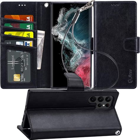 Arae Capa Para Samsung Galaxy S22 Ultra 5g Capa Carteira De Couro Pu