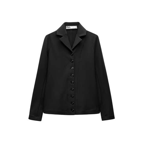 W 자라 Zw 컬렉션 버튼 테일러드 자켓 블랙 Zara Kream