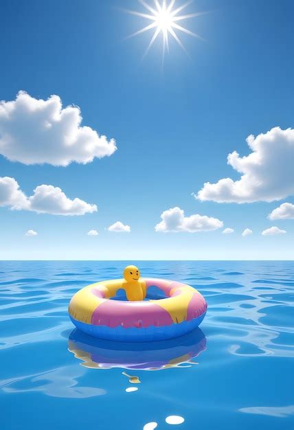 Premium Photo A Floating In The Water With A Floating Device And A Floating Duck