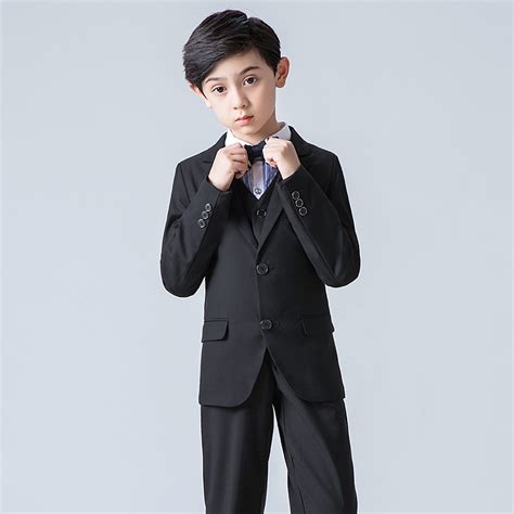 花童男童礼服套装秋婚礼儿童西装英伦风男孩钢琴演出服主持人服装虎窝淘