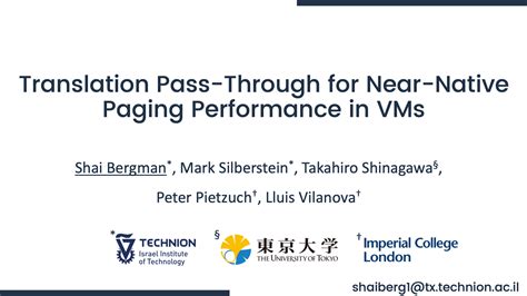 Translation Pass Through For Near Native Paging Performance In Vms Frie Project