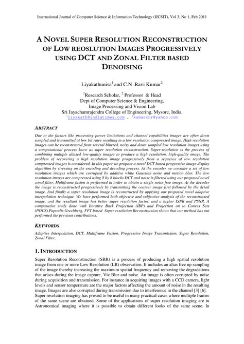 Pdf A Novel Super Resolution Reconstruction Of Low Reoslution Images Progressively Using Dct