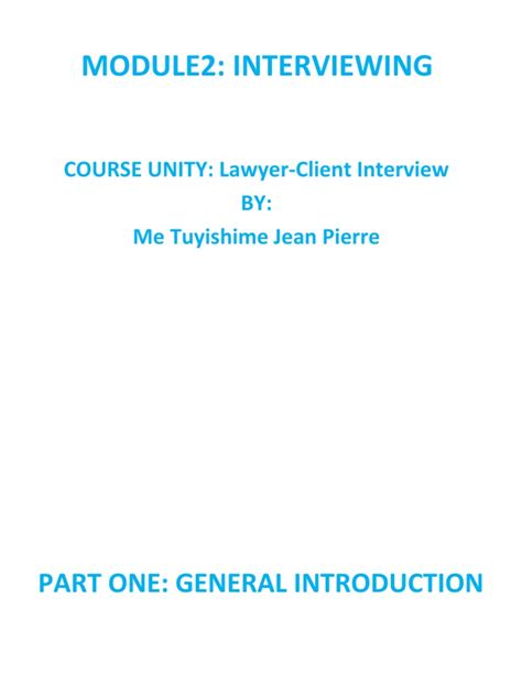 Lawyer Client Interview Jp Pdf