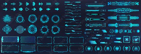 Hud Ui Interface Graphic Pack Sky Fi Elements Futuristic User