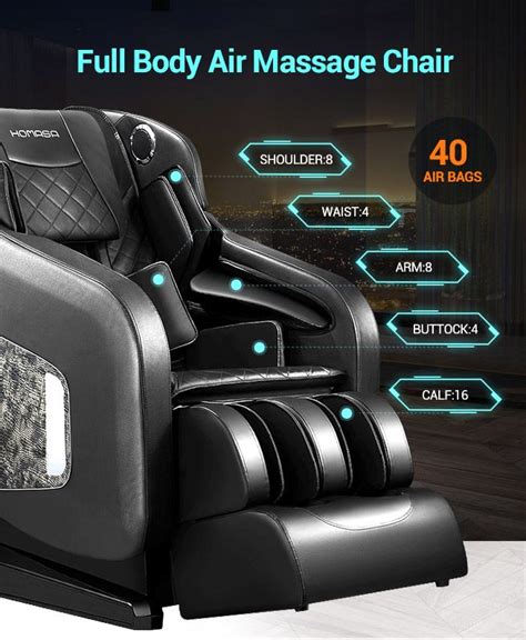 Homasa 4d Electric Massage Recliner Chair Zero Gravity Massager Grey