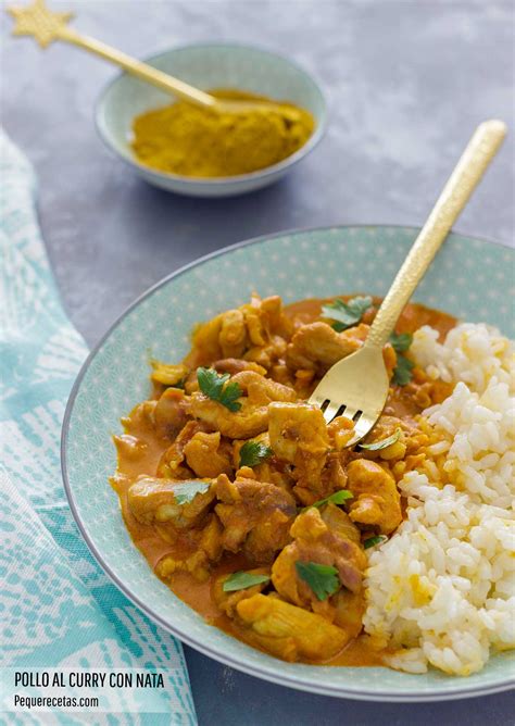 Pollo al Curry con nata y arroz basmati receta FÁCIL PequeRecetas