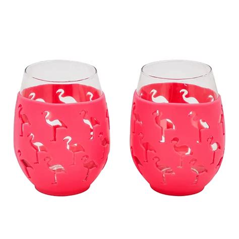 Celebrate Together™ Summer Flamingo Silicone Wrap Stemless Wine Glasses