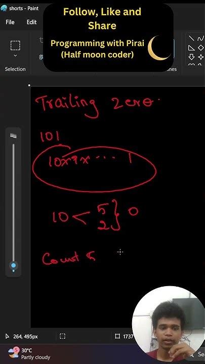 Leetcode 172 Trailing Zeros Programming With Pirai Half Moon Coder Youtube