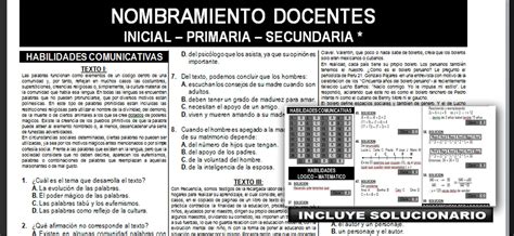 Simulacro Examen Nombramiento Docente 2018 DE ACUERDO A TEMARIO