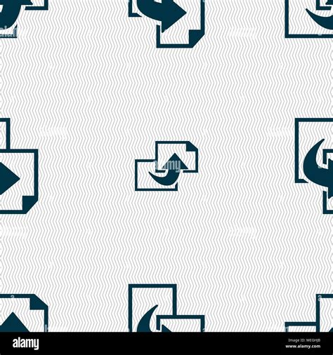 Copy File Sign Icon Duplicate Document Symbol Seamless Abstract Background With Geometric