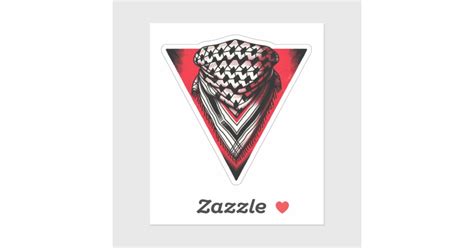 Inverted Red Triangle Keffiyeh Sticker Zazzle
