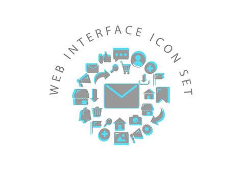 Web Interface Icon Set Design On White Background 10723872 Vector Art