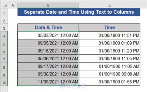 How To Separate Date And Time In Excel Without Formula 3 Methods