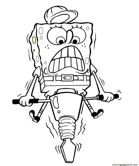 Spongebob Working Hard Coloring Pages Spongebob Coloring Pages