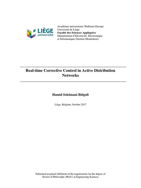 Real Time Corrective Control In Active Distribution Networks Pdf Control Theory Electrical