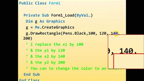 visual basic 2010 draw a rectangle youtube