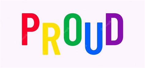 Premium Vector Proud Text With Lgbt Rainbow Colors Lgbt Pride Banner