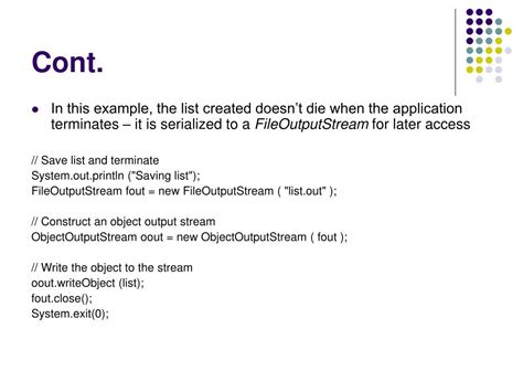 Ppt Object Persistence And Object Serialization Powerpoint