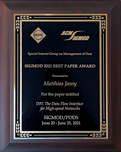 Spp2037 Researchers Receive Sigmod 2021 Best Paper Award Spp 2037