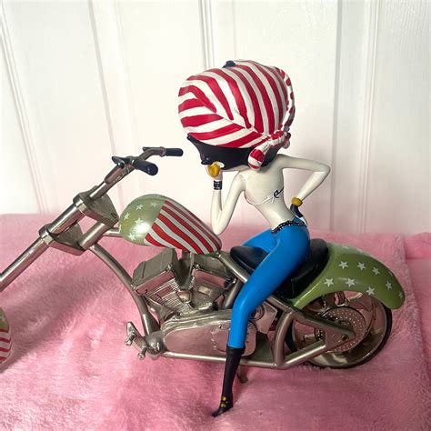 Vintage Betty Boop On Usa Motorcycle Rare Item Etsy