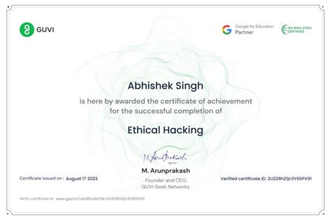 abhishek singh on linkedin ethicalhacking guvigeeknetworks